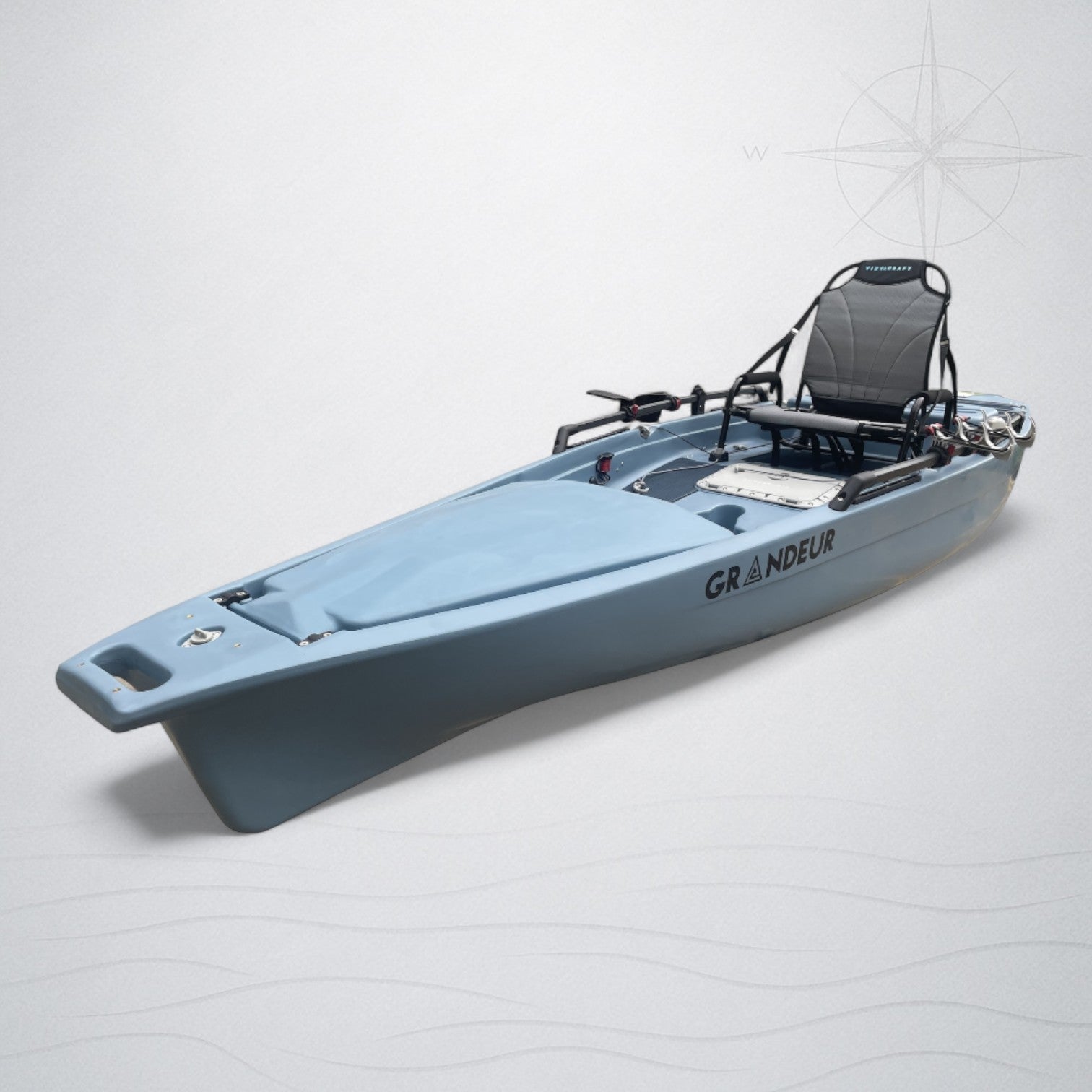 ViztaCraft Grandeur 14ft Fishing Kayak – Stable, Motor-Ready - Blue ...